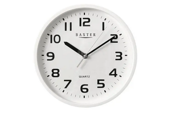 CLOCK - WALL CLOCK - 25CM ADAMS ARABIC WHITE - BAXTER – Blue Mountains ...