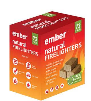 FIRELIGHTERS - NATURAL - 72 PACK - EMBERS – Blue Mountains Camping