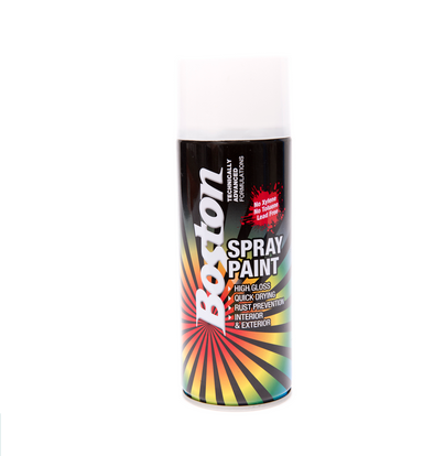 SPRAY PAINT - GLOSS WHITE AEROSOL - 250G - BOSTON – Blue Mountains Camping
