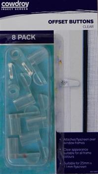 FLYSCREEN CLIPS - OFFSET CLEAR - 11mm - 8 PACK – Blue Mountains Camping