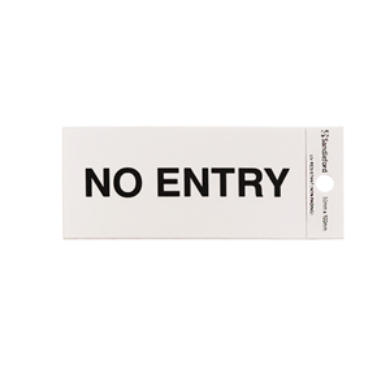 SIGN - NO ENTRY - SELF ADHESIVE - 100x50mm – Blue Mountains Camping